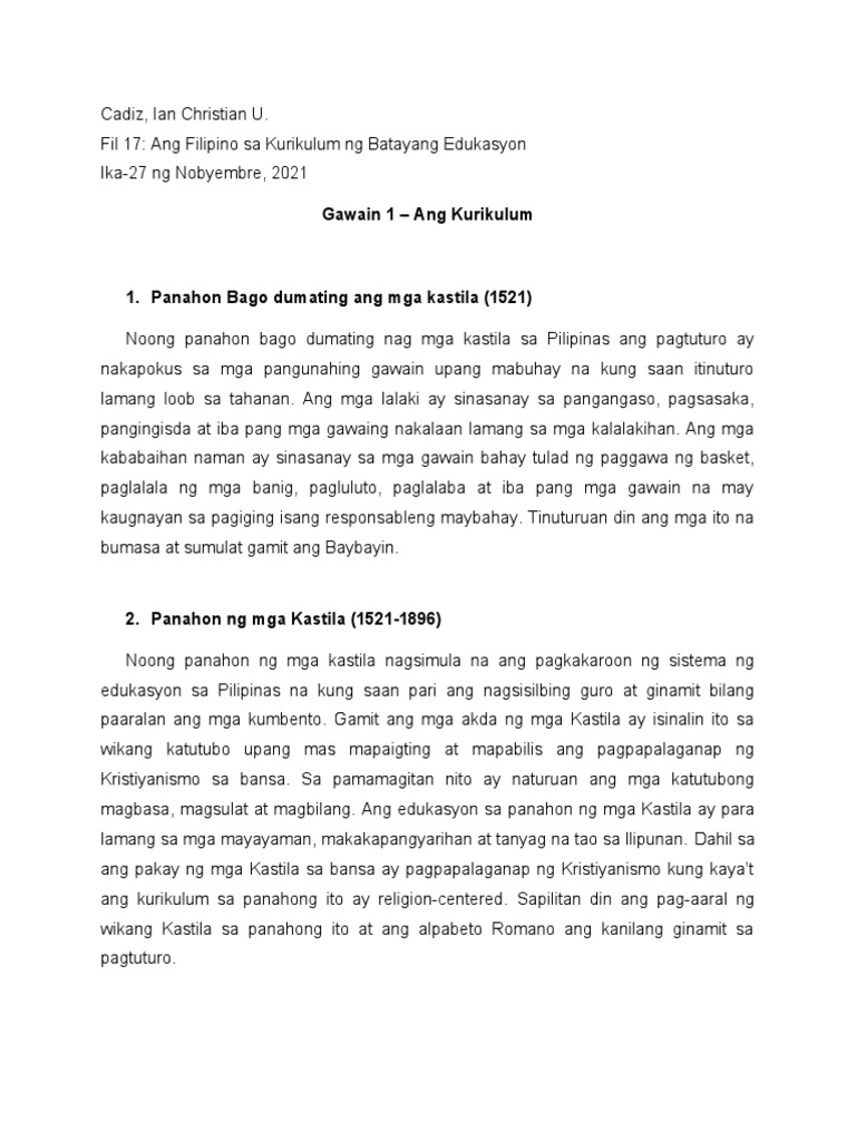 Kurikulum Sa Pilipinas | PDF