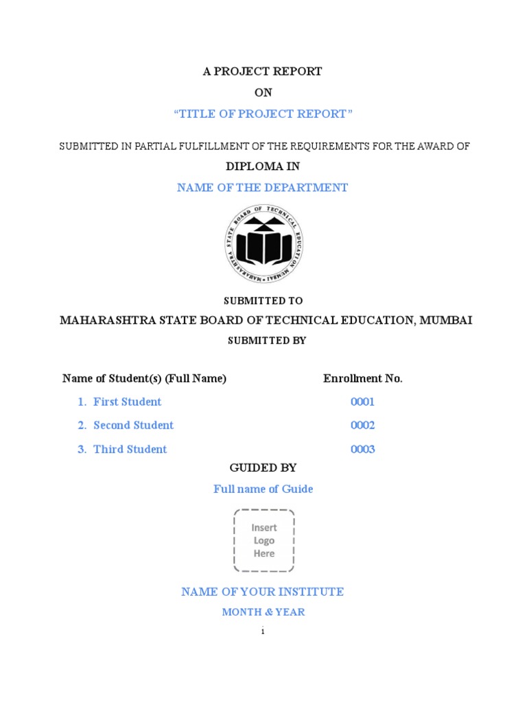 MSBTE Diploma Project Report Templet | PDF | Cognition