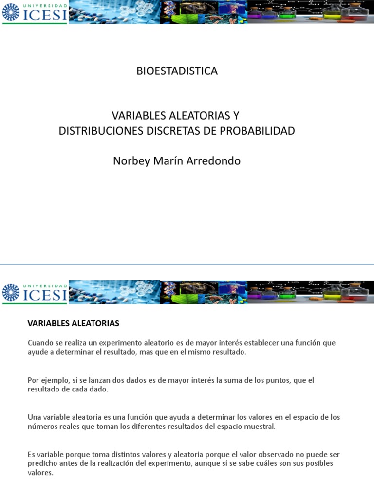 Variables Aleatorias y Distribuciones Discretas | PDF | Variable aleatoria | Distribución de ...