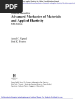 Solution Manual For Advanced Mechanics of Materials and Applied Elasticity 5th Edition Ansel C ...