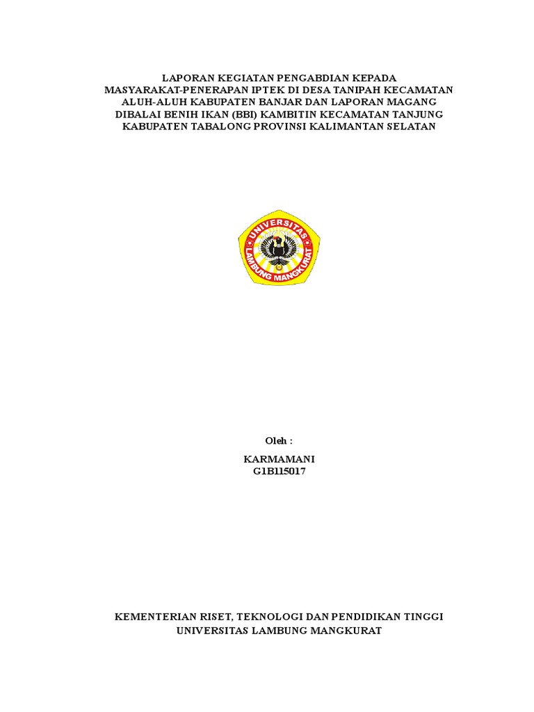 Lap. PKM-PI Magang Karmani | PDF