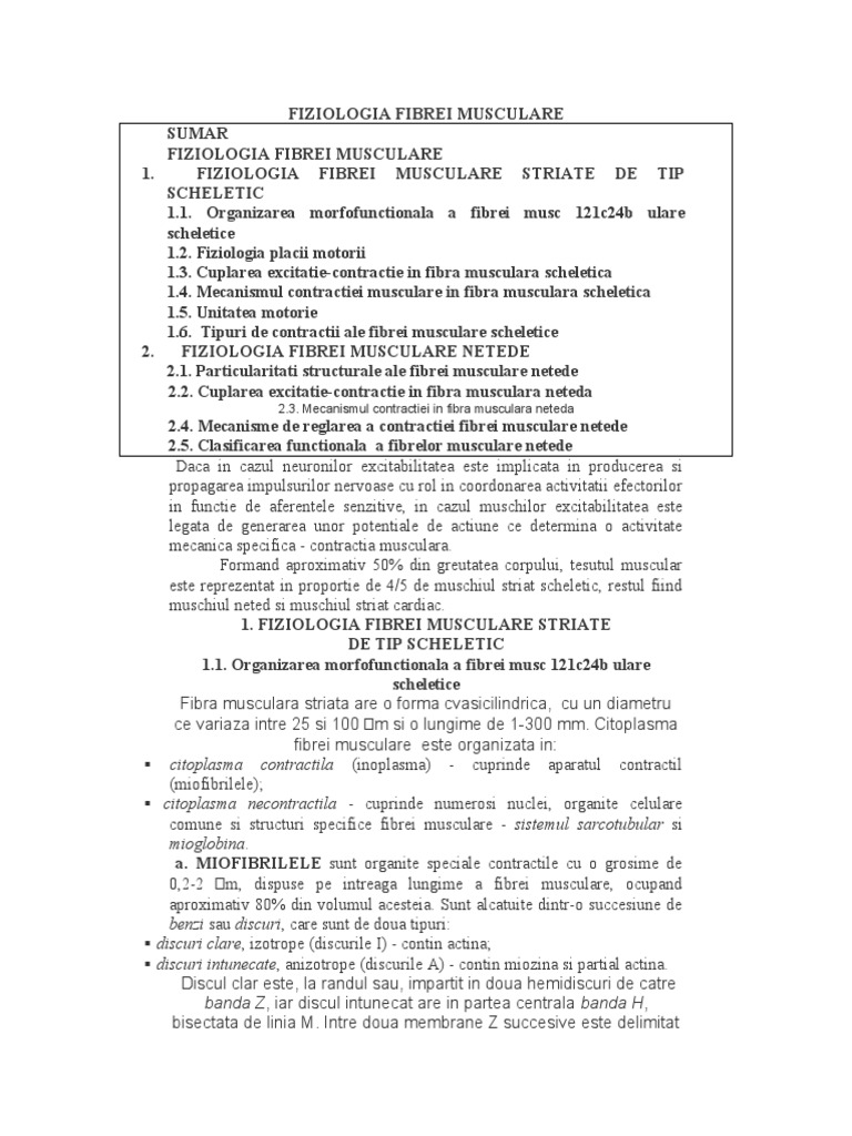 2.3. Mecanismul Contractiei in Fibra Musculara Neteda | PDF