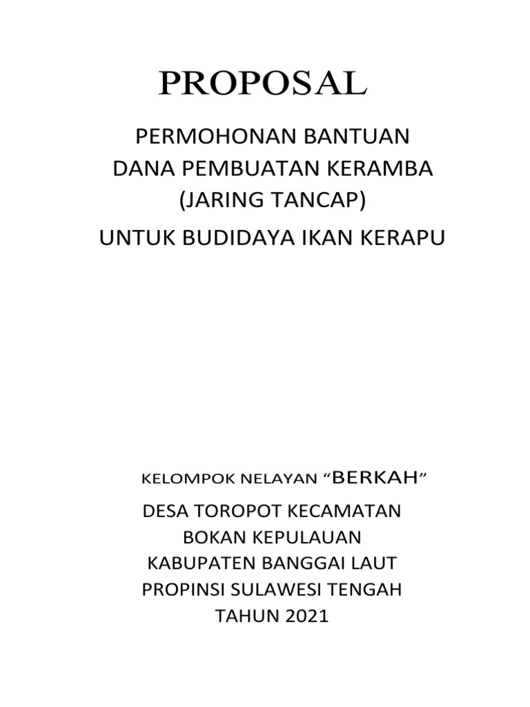 Proposal Tanto | PDF