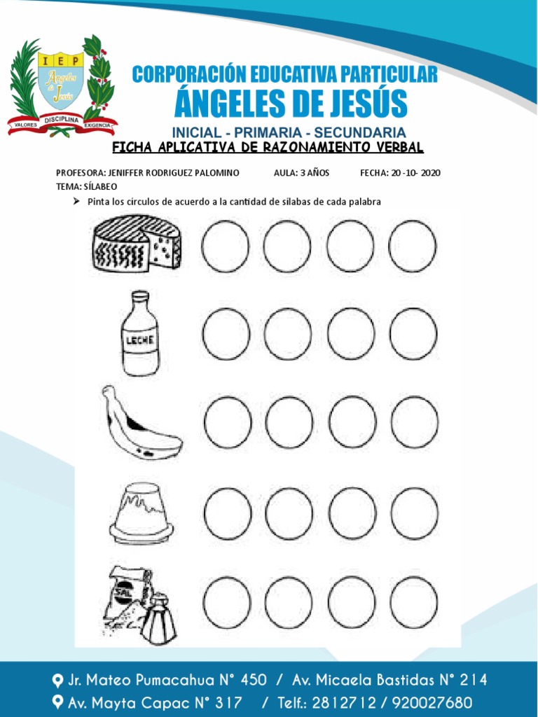 Ficha Aplicativa - Silabeo | PDF