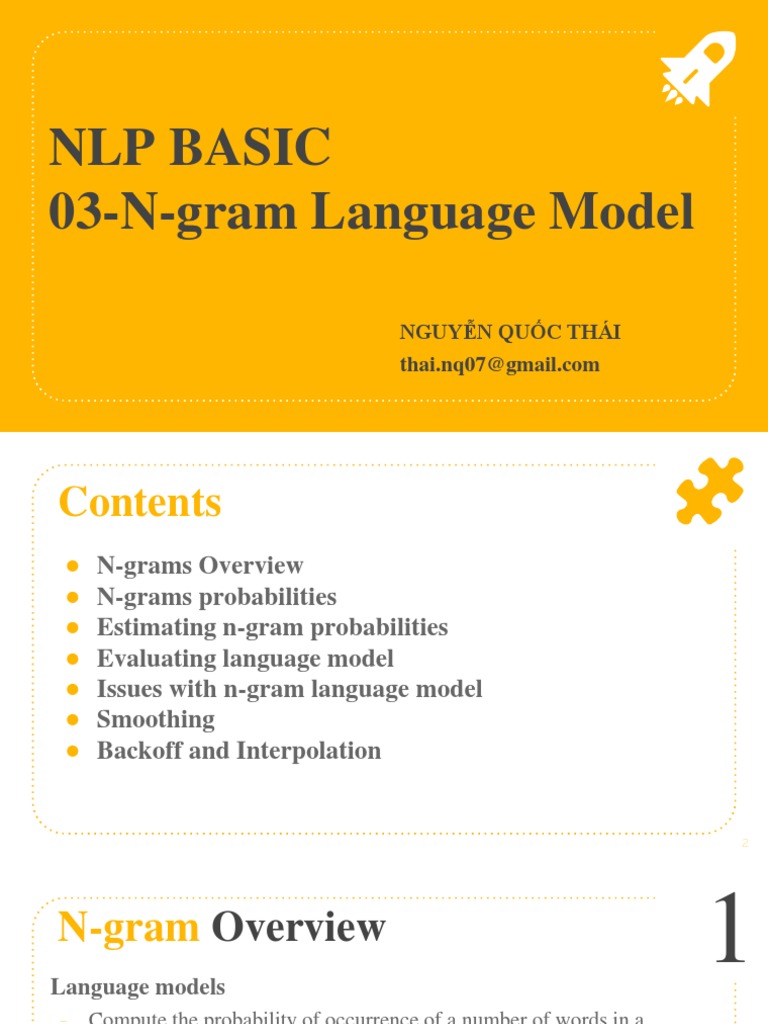 Nlp Basic 03-N-gram Language Model: Nguyễn Quốc Thái | PDF | Algorithms ...