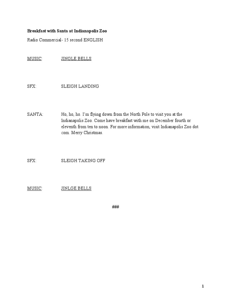 15 Second Radio Script | PDF