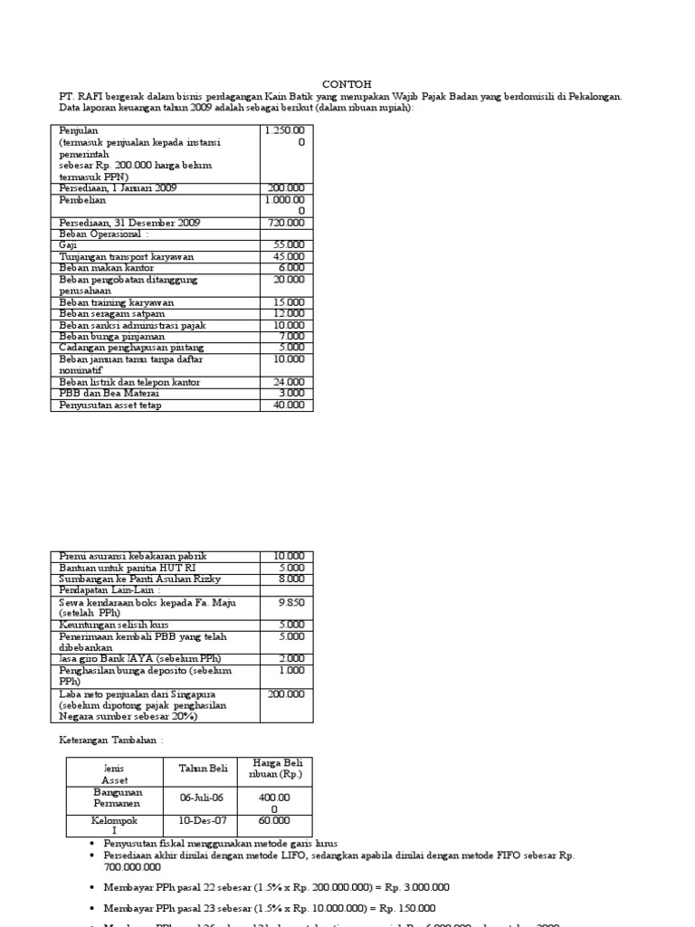 TR Contoh Rekon Fiskal (Adrinata) | PDF