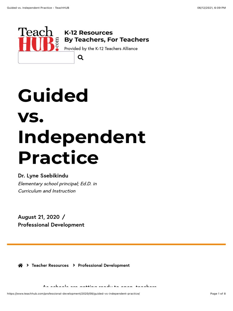 Ssebikindu, L. (2020) - Guided vs. Independent Practice. | PDF ...