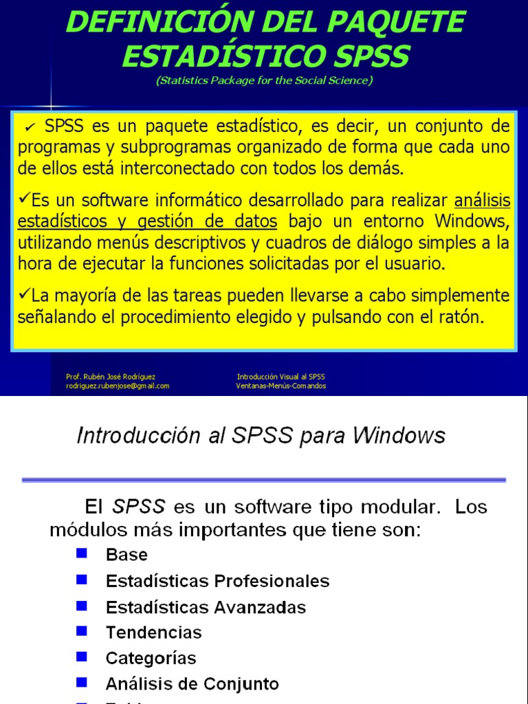 INTRODUCCION Spss | PDF | Spss | Archivo de computadora