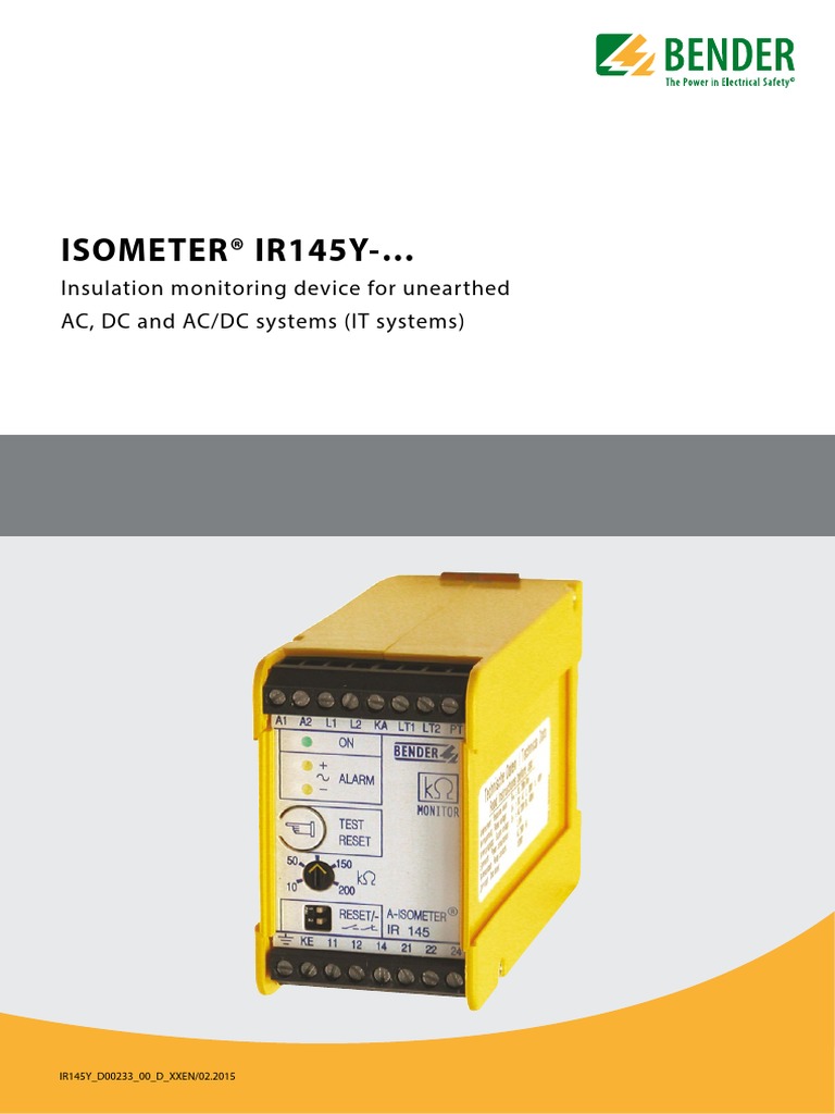 ISOMETER® IR145Y - : Insulation Monitoring Device For Unearthed AC, DC ...