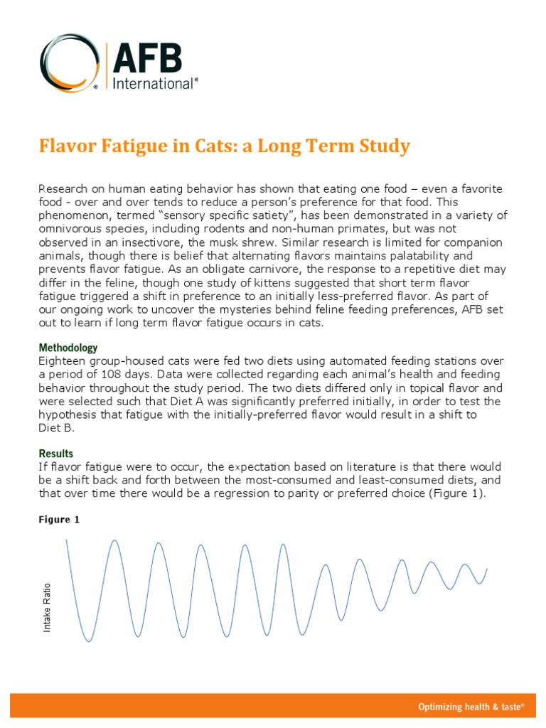 Flavor Fatigue in Cats: A Long Term Study | PDF | Eating | Cats
