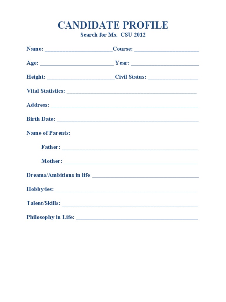 Candidate Profile | PDF