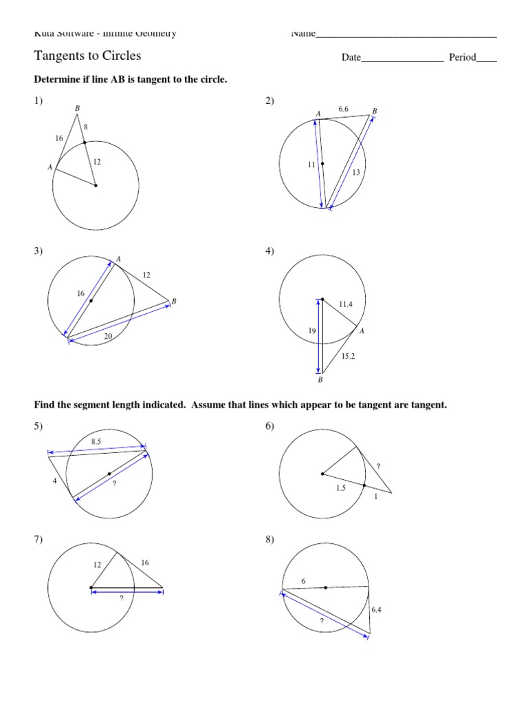 11-Tangents To Circles | PDF | Circle | Mathematics