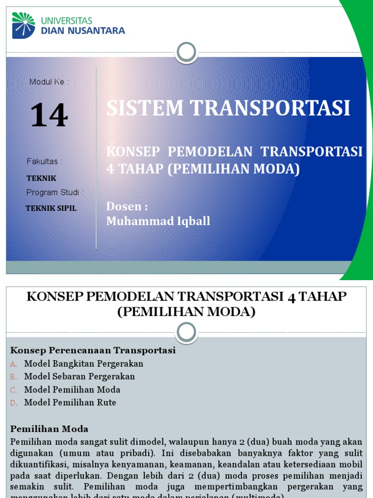 Pemodelan Transportasi Empat Tahap | PDF | Seni | Teknologi & Rekayasa