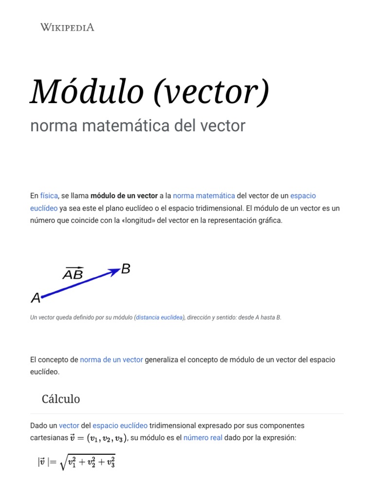 Módulo (Vector) - Wikipedia, La Enciclopedia Libre | PDF