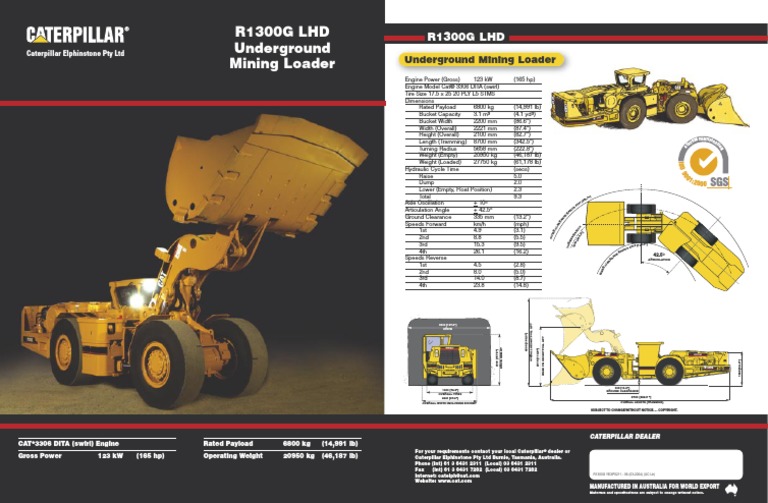 R1300G LHD Underground Mining Loader | PDF | Loader (Equipment) | Transport