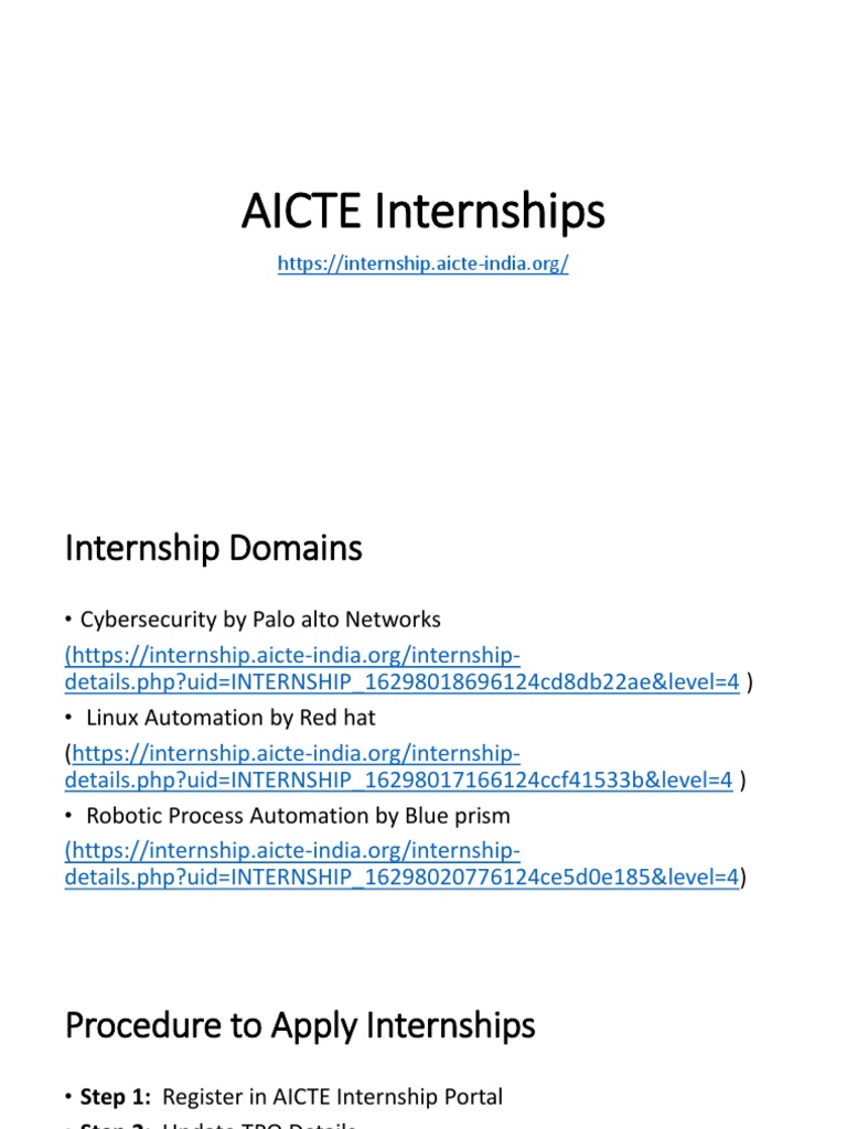 AICTE Internships - Eduskills | PDF