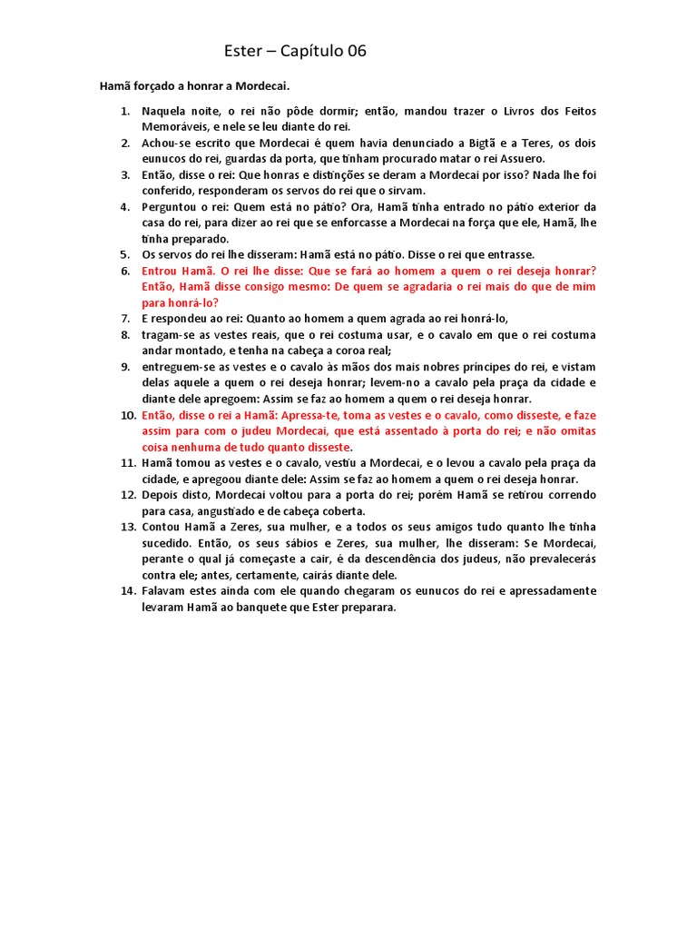 Capítulo 06 Livro de Ester | PDF | Livro de Ester