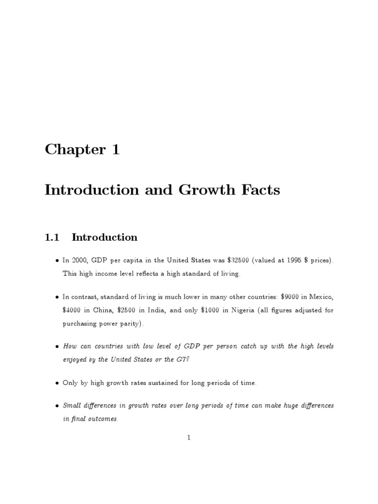 Introduction and Growth Facts | PDF | Economic Growth | Economics
