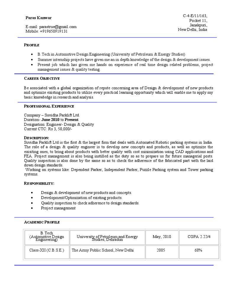 Paras Kanwar Resume | Download Free PDF | Mathematical Optimization ...