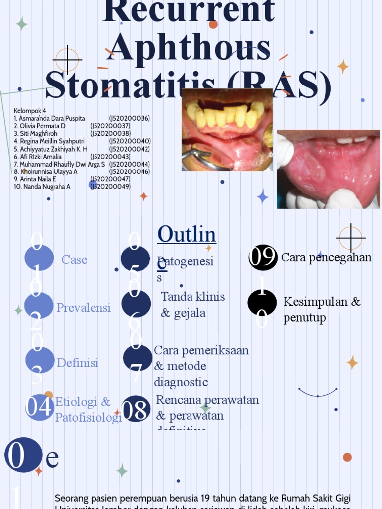Recurrent Aphthous Stomatitis (RAS), KELOMPOK 4 | PDF | Sains & Matematika