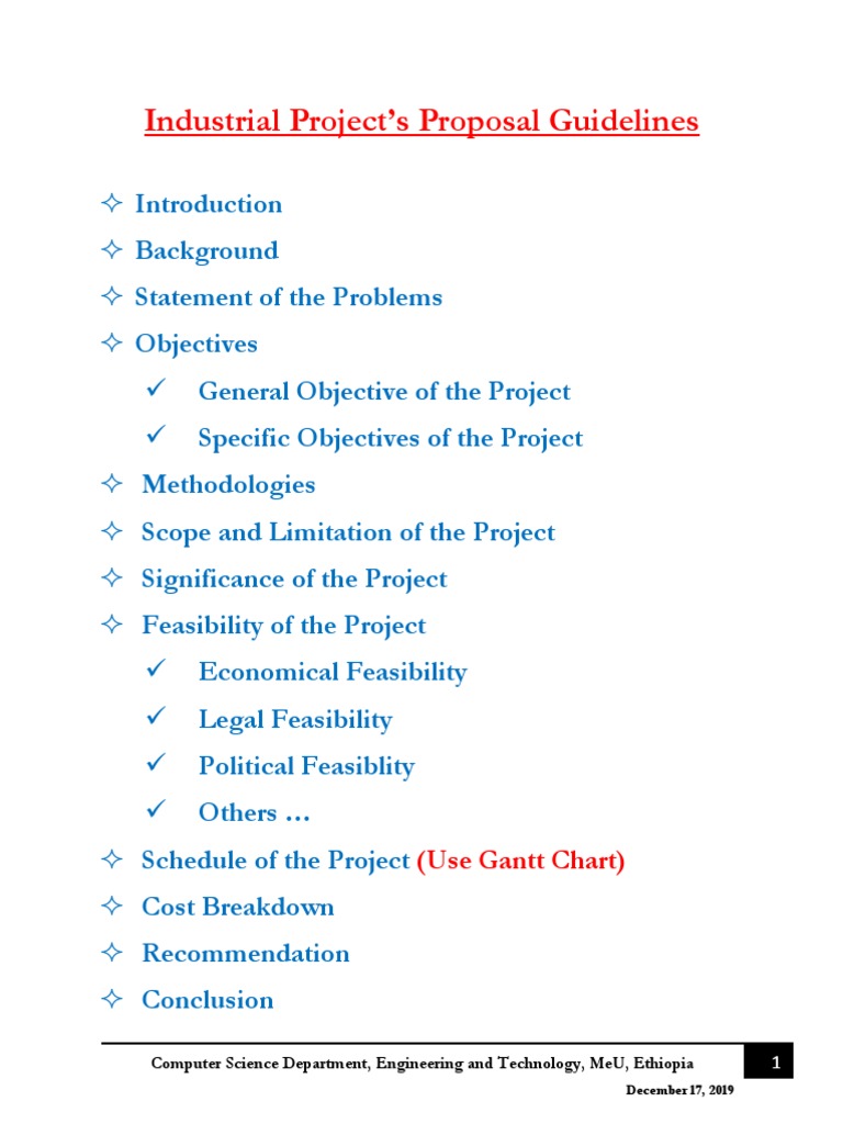 # Proposal Guidline - Industrial Project I | PDF