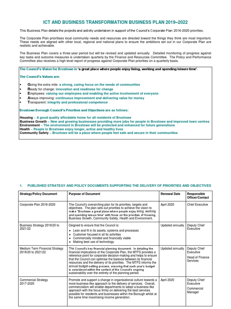 Broxtowe ICT Business Plan 2019-2022 | PDF | Computer Security | Security