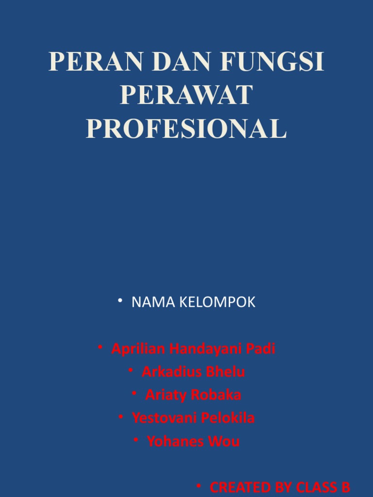 Peran dan Fungsi Perawat Profesional | PDF