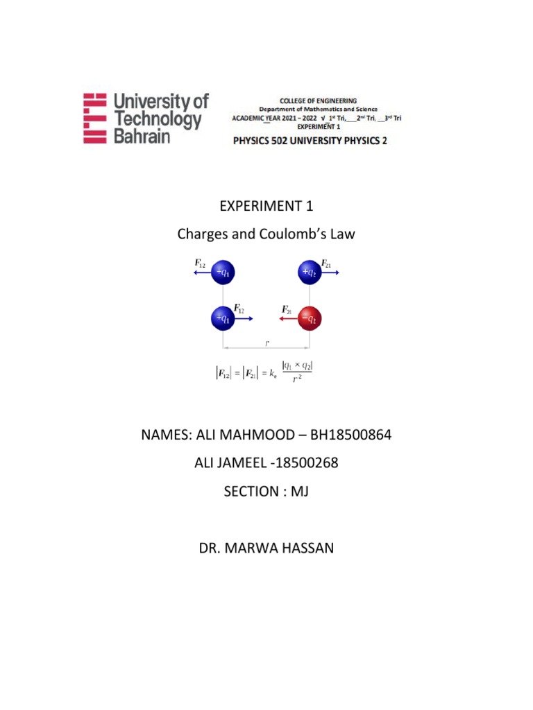 Electrostatic Force Experiment | PDF | Electrostatics | Electric Charge