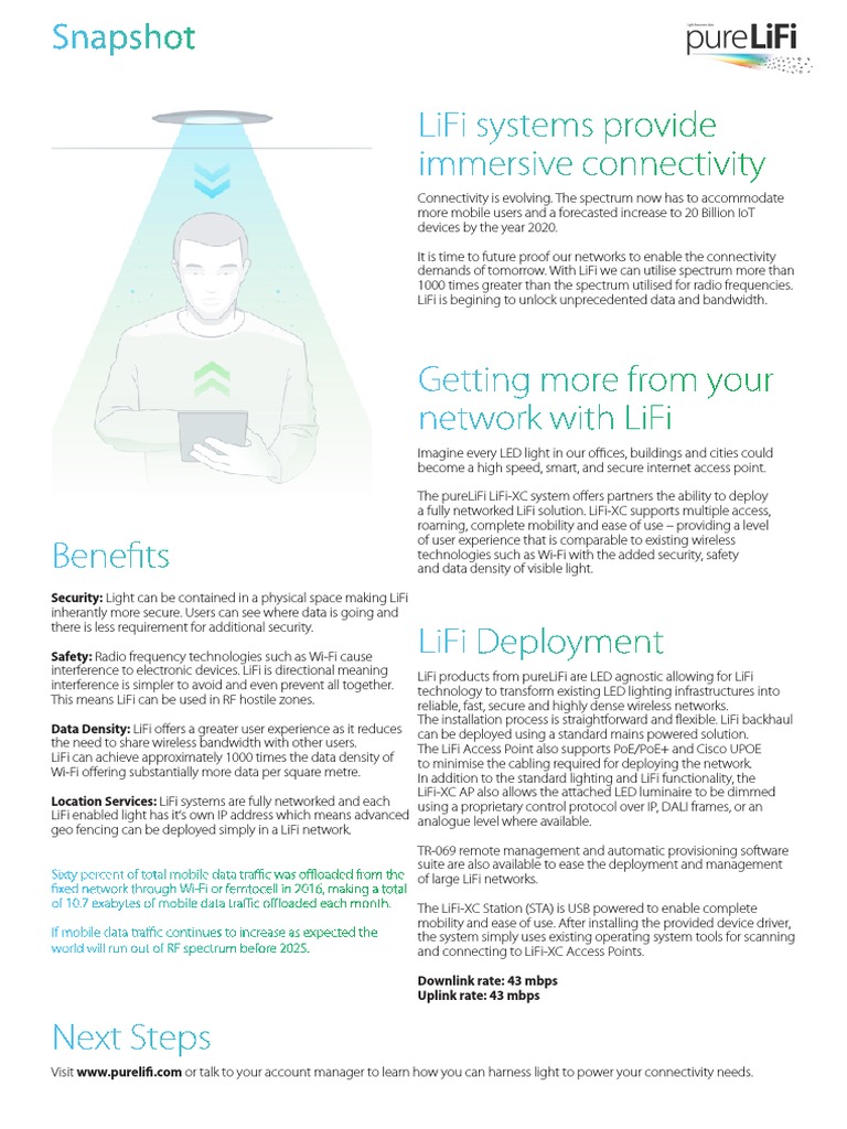 LiFi-XC Data Sheet & Snapshot | PDF | Wireless Access Point | Wi Fi