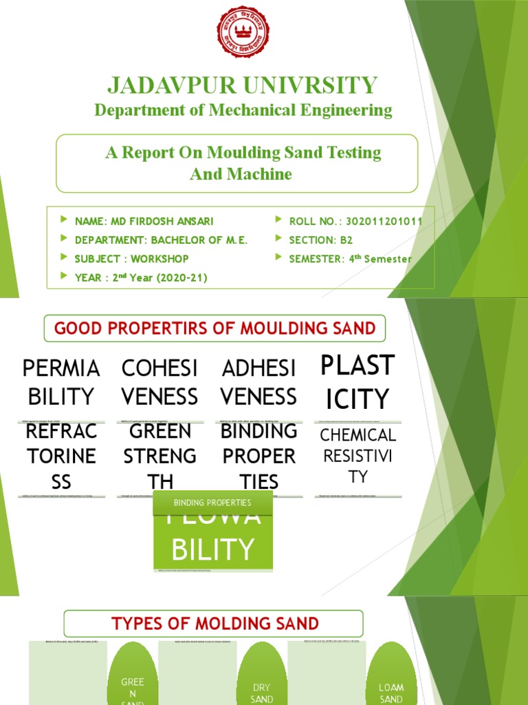 Sand Molding Testing | PDF | Mechanical Engineering | Applied And ...