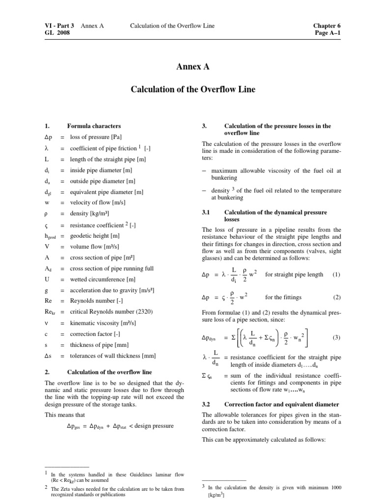 Overflow Line Design | PDF | Reynolds Number | Friction