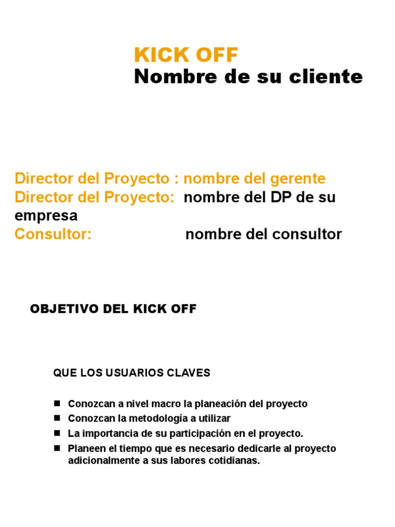 Kick Off Ejemplo | PDF | Business | Planificación