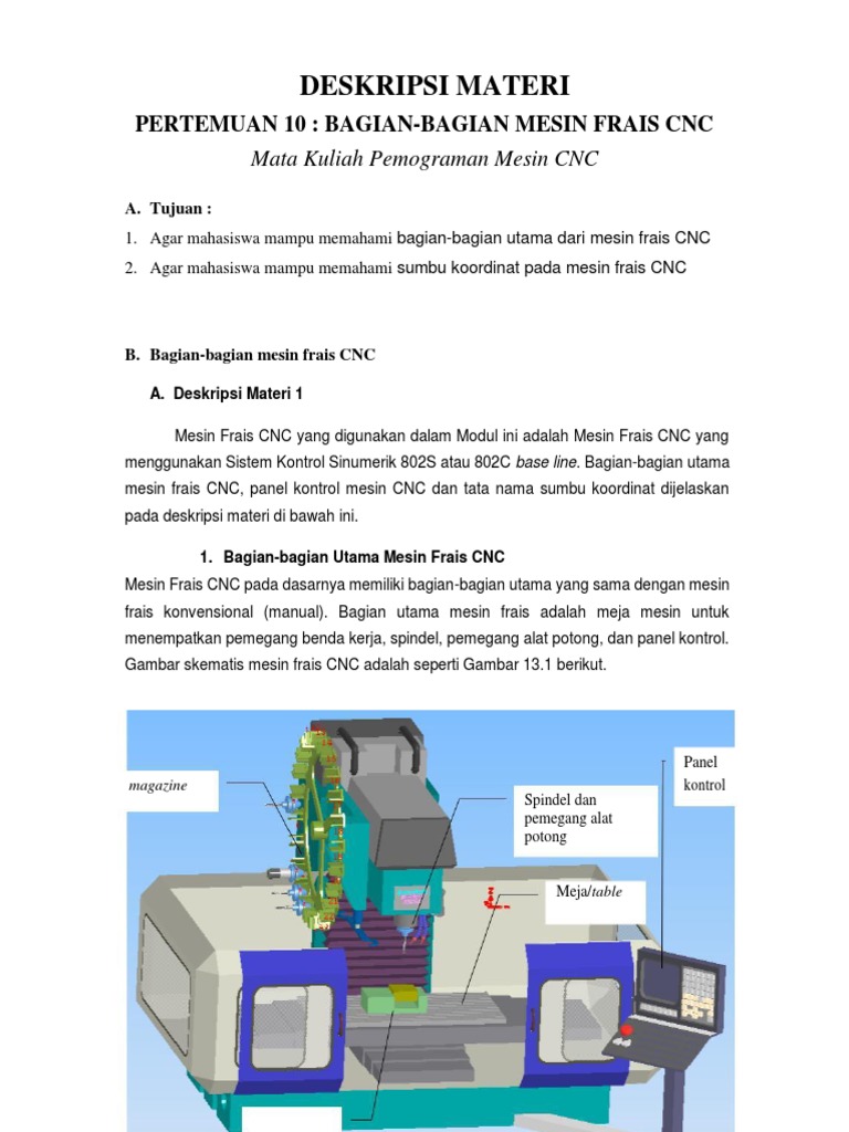 10 - Pertemuan Ke 10 - Bagian-Bagian Mesin Frais CNC - OK | PDF
