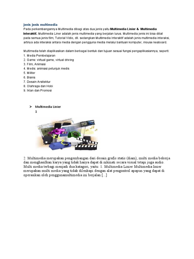 Jenis Jenis Multimedia | PDF