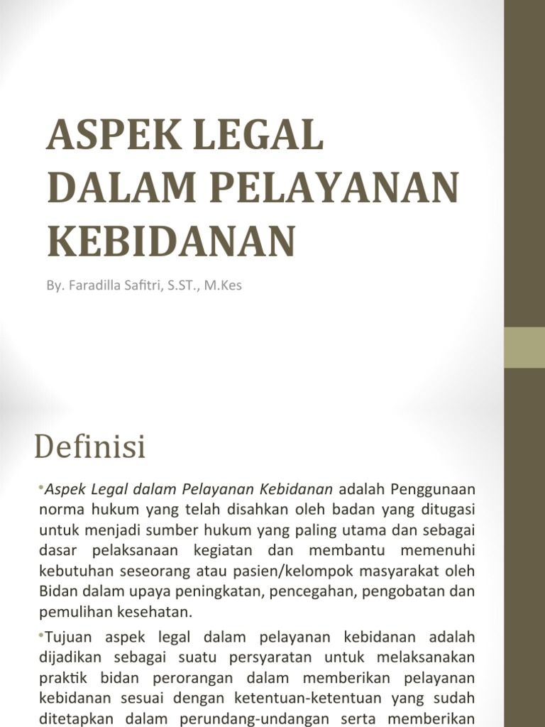 Aspek Legal Dalam Pelayanan Kebidanan | PDF Aspek Legal Dalam Pelayanan Kebidanan | PDF