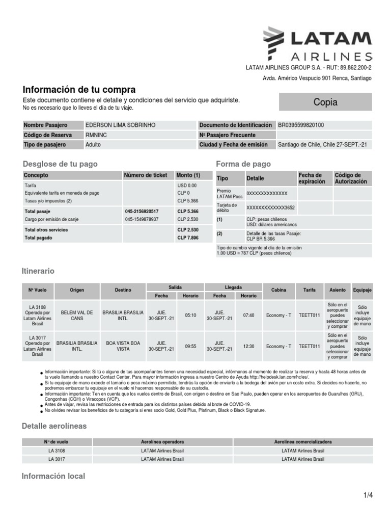 Cuv Lima Sobrinho Ederson 0452156920517 | PDF | Aeropuerto | aerolíneas