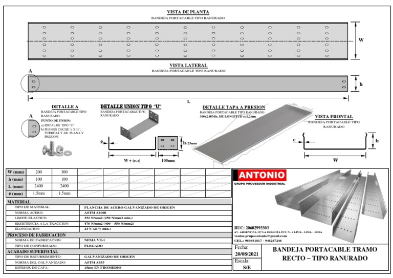 Bandeja Port-Fondo Ranurado | PDF | Sector secundario de la economía ...