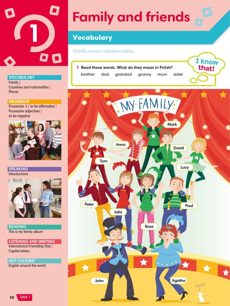 Family and Friends: Vocabulary | PDF | English Language | Australia
