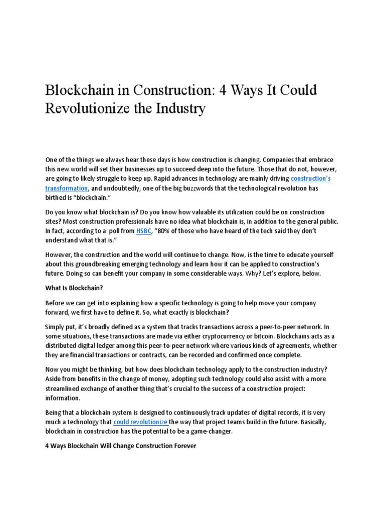Blockchain in Construction | PDF | Building Information Modeling ...