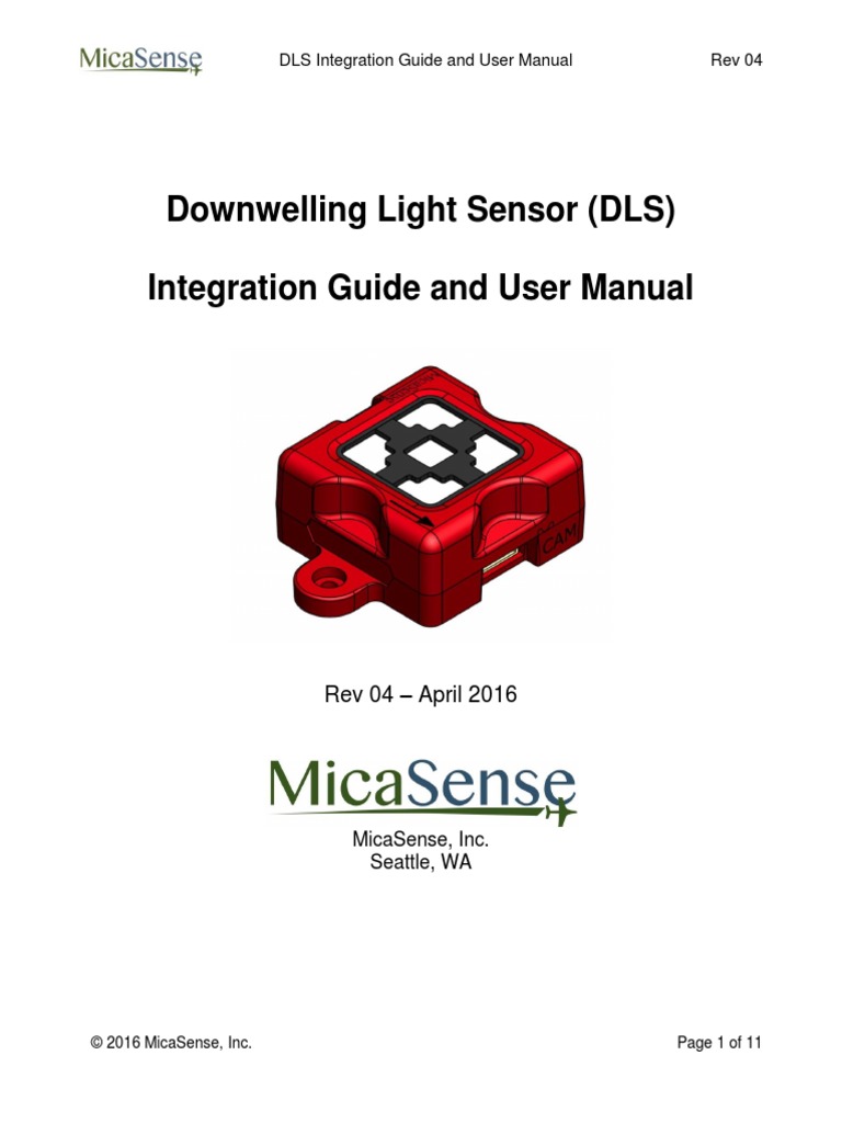 Downwelling Light Sensor (DLS) Integration Guide and User Manual | PDF ...