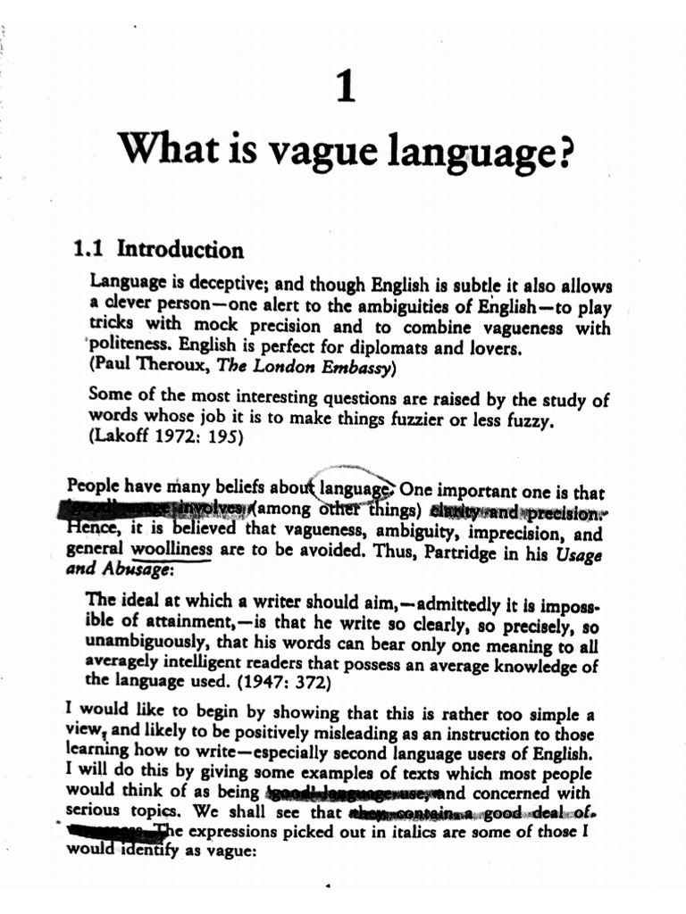 Channel (1994) - 1. What Is Vague Language | PDF