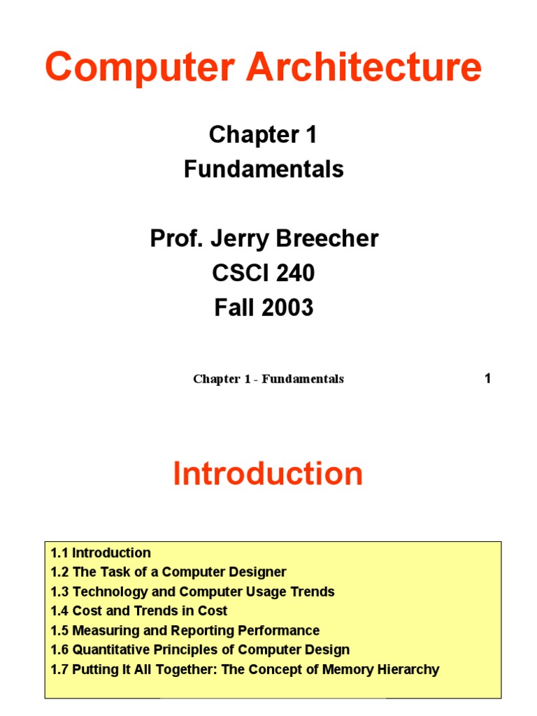 Chapter01 Fundamentals | PDF | Computer Data Storage | Central Processing Unit