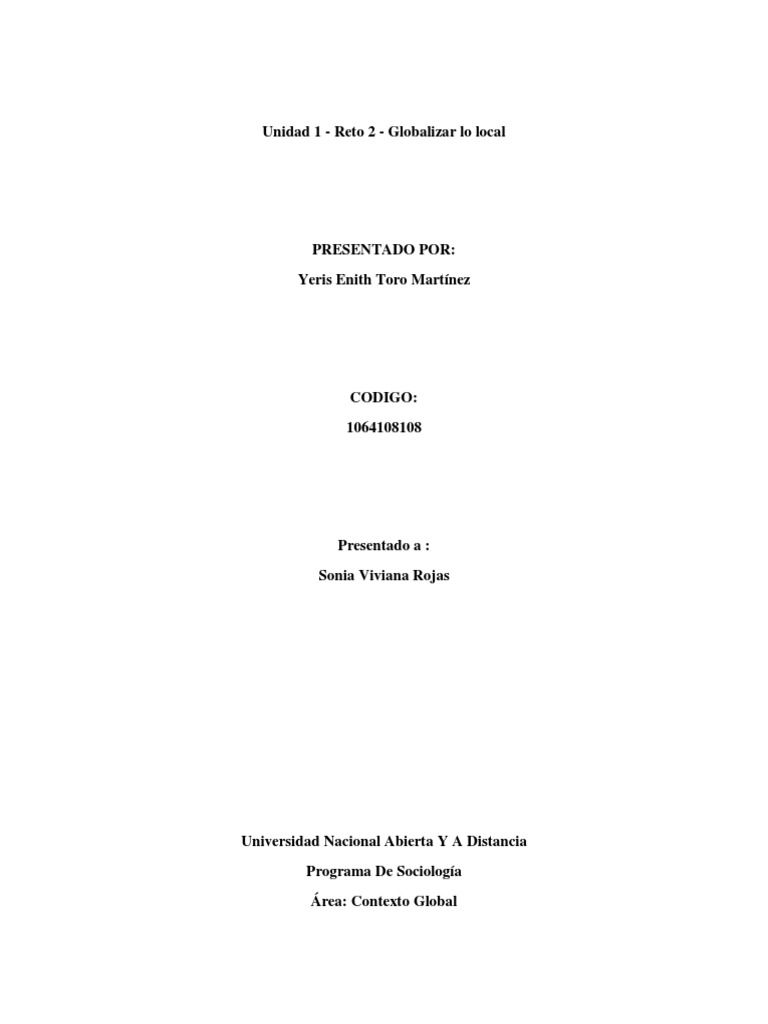 Contexto Global Reto 2 | PDF | Mestizaje | Globalización