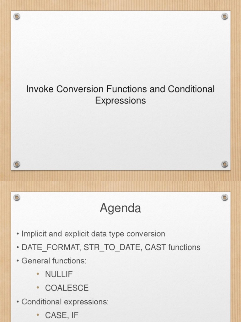Unit 5 - Invoke Conversion Functions and Conditional Expressions | PDF | Data Type | Software ...