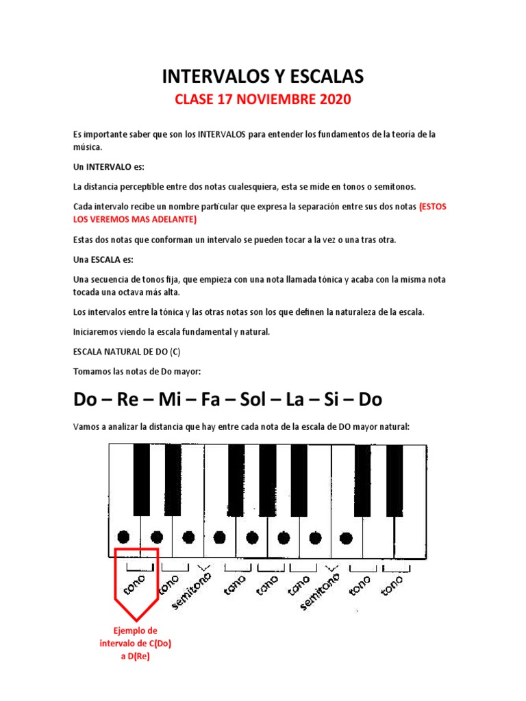 Intervalos y Escalas | PDF | Escala (música) | Intervalo (música)