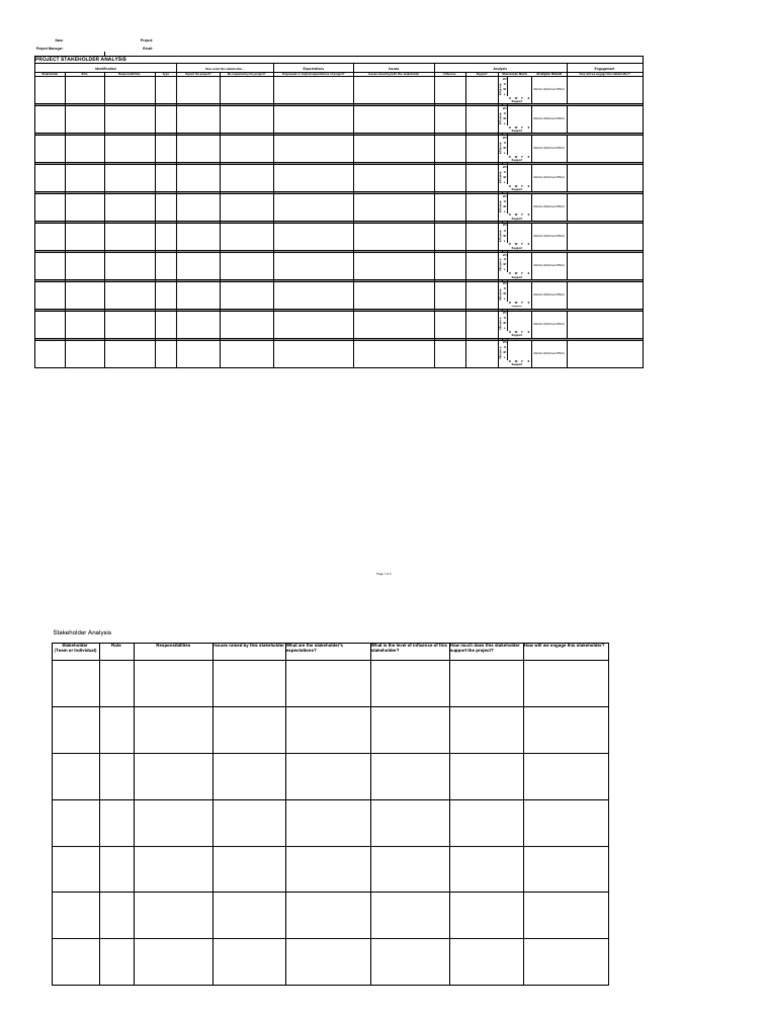 Stakeholder Analysis Template 04 | PDF | Analysis