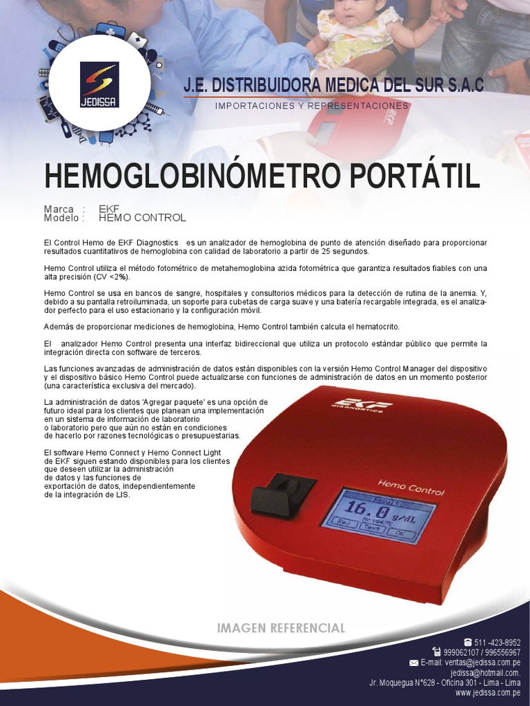 Hemoglobinometro Portatil Hemocontrol Ekf | PDF | Software | Ciencias ...