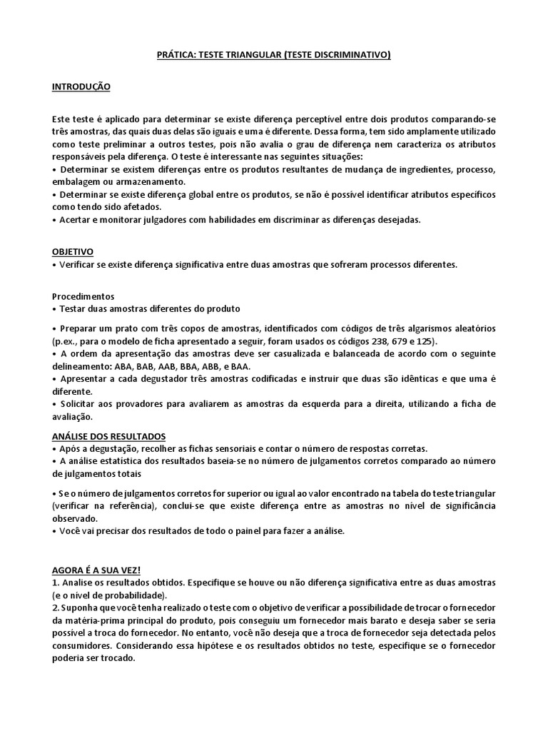 Prática - Teste Triangular | PDF