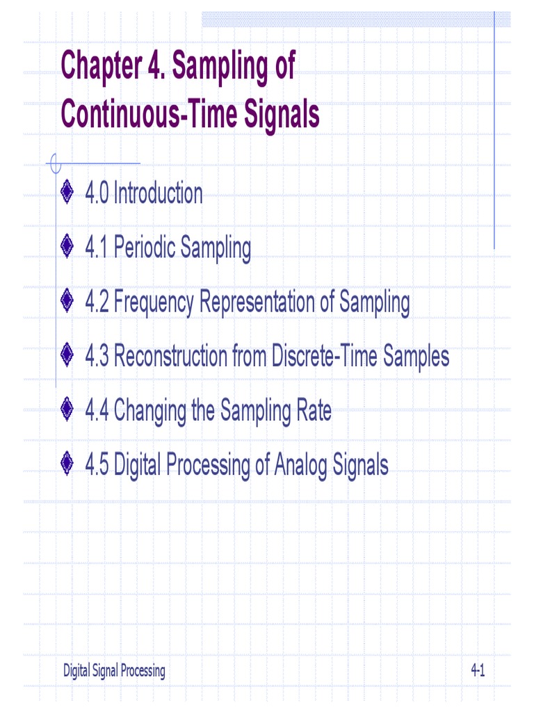 Chapter 4 | PDF | Sampling (Signal Processing) | Low Pass Filter